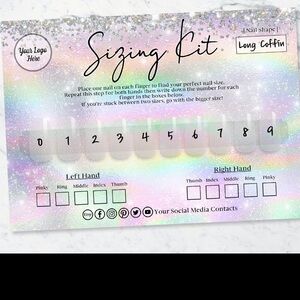 Makeup | Nails Sizing Chart Kit Easy Way To Manage Your Custom Press ...